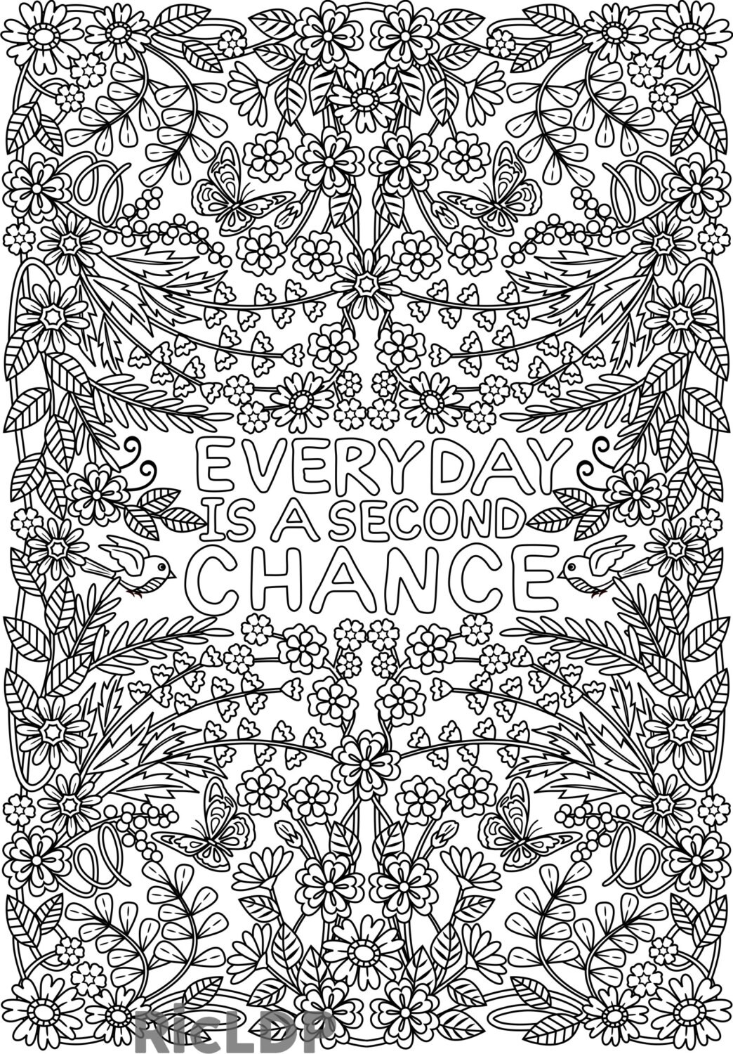 Motivational Zen Doodle Coloring Pages (PDF, JPEG) - Etsy