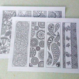 Coloring Bookmarks Zentangle Lineart Zen Doodle Cute Monster Heart ...