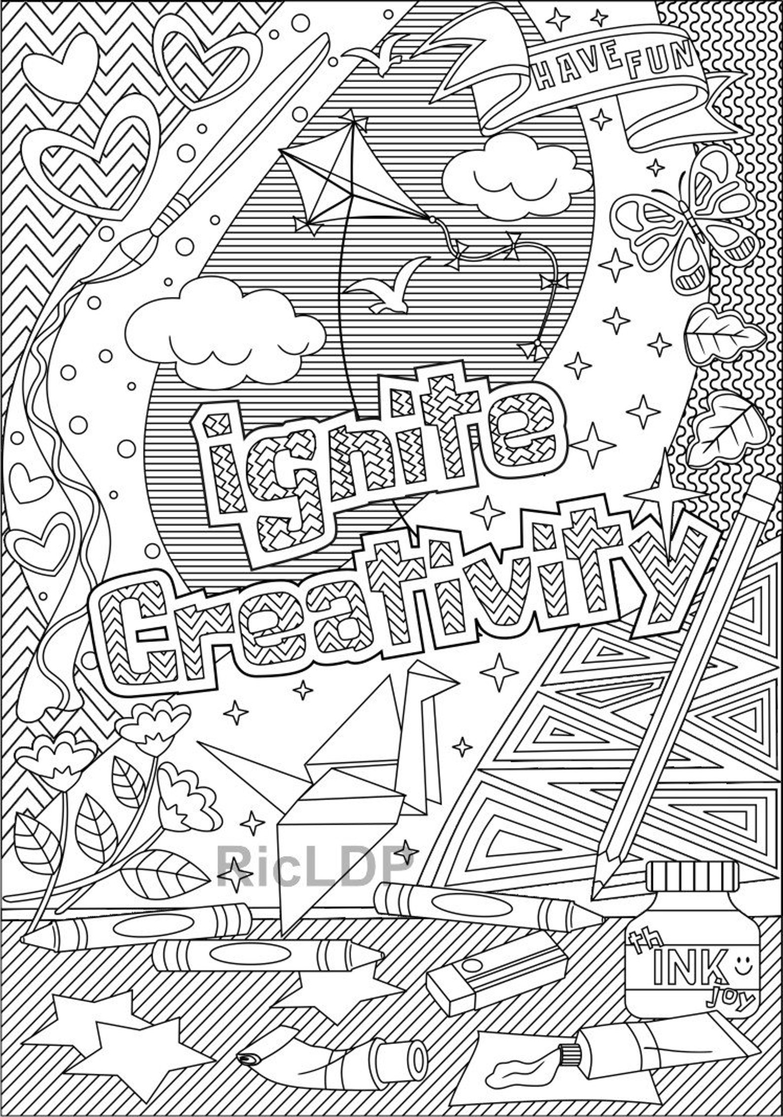 Four Positive Vibe Coloring Pages Spread Good Vibes on a - Etsy UK