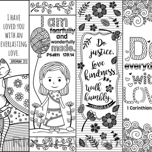 Set of 8 Coloring Bookmarks for Easter Christian Coloring - Etsy