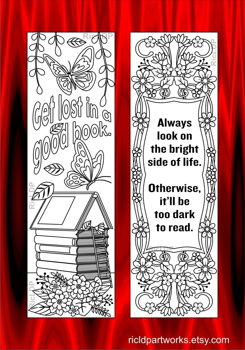 Coloring Bookmarks: Motivational Reading Quotes, Zen Art Doodles (PDF ...