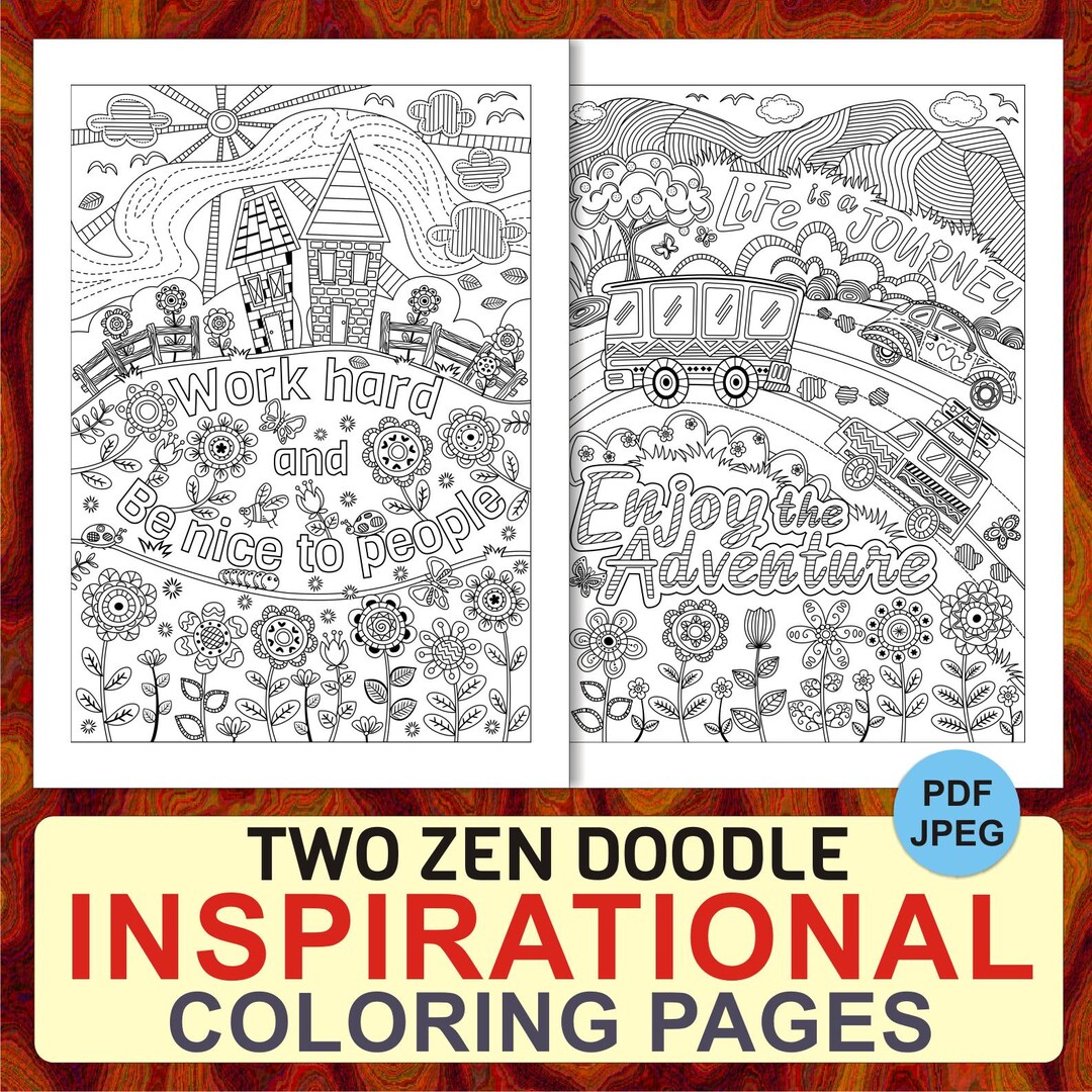Inspirational Zen Doodle Coloring Pages: Mindfulness Relaxation (PDF ...