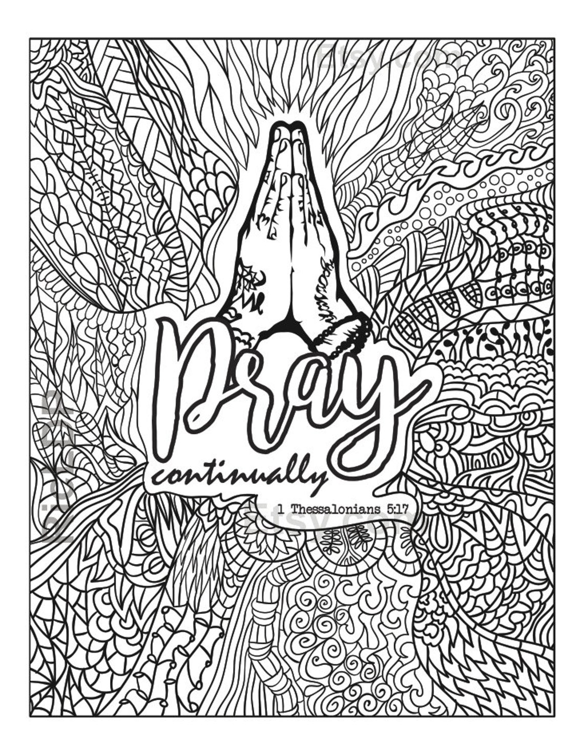 Two-page Christian Doodles Coloring Pages on Faith and - Etsy
