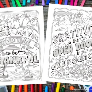Two Inspirational Thanksgiving Coloring Pages for Kids and Adults ...