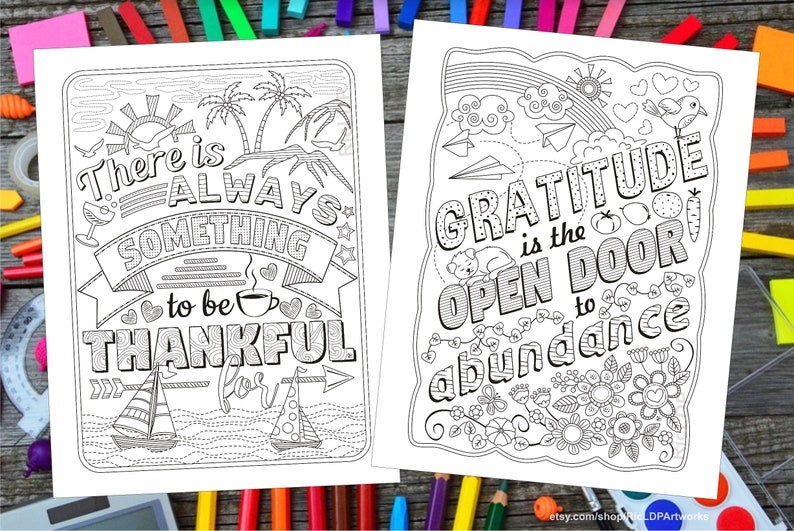 Two Inspirational Thanksgiving Coloring Pages for Kids and Adults ...