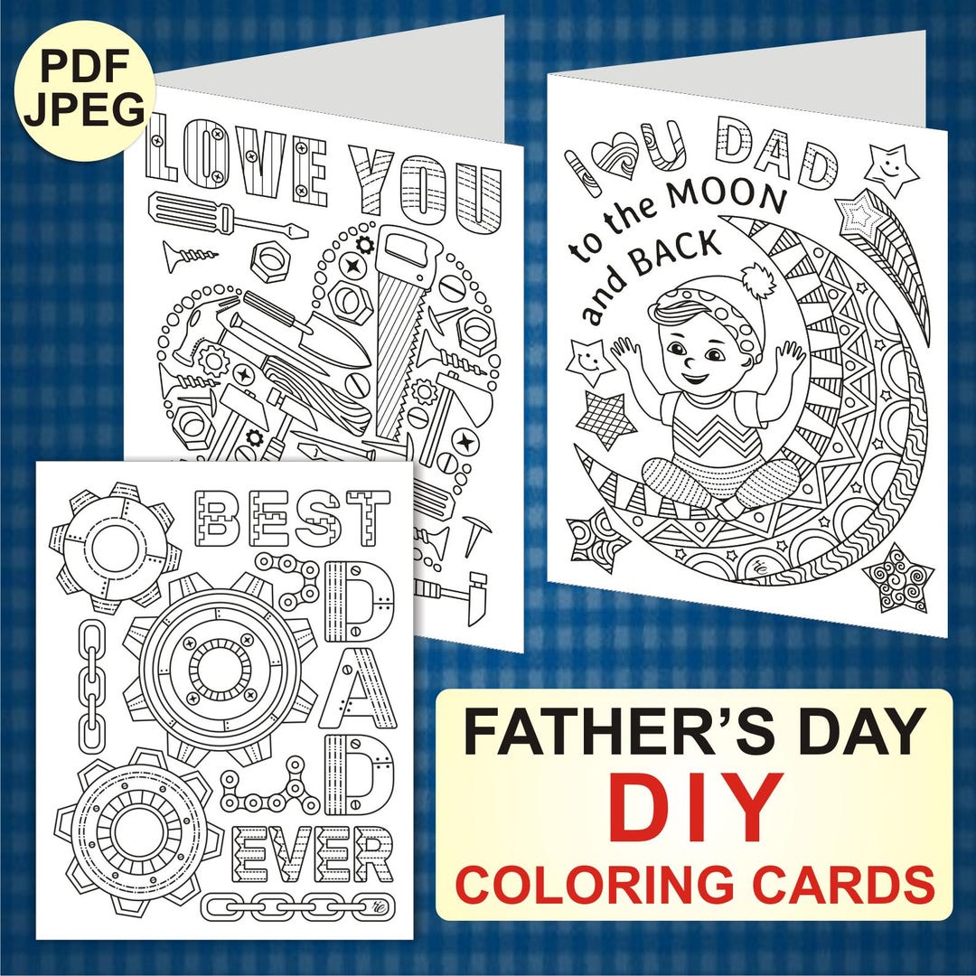 Four Father's Day Foldable & Flat Greetings Card Templates – Printable ...