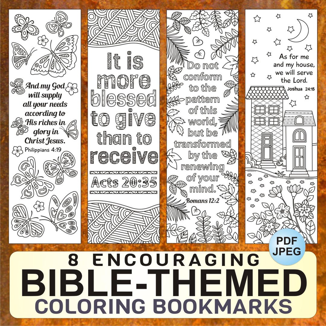 8 Bible-themed Coloring Bookmarks for Kids & Adults – Printable ...