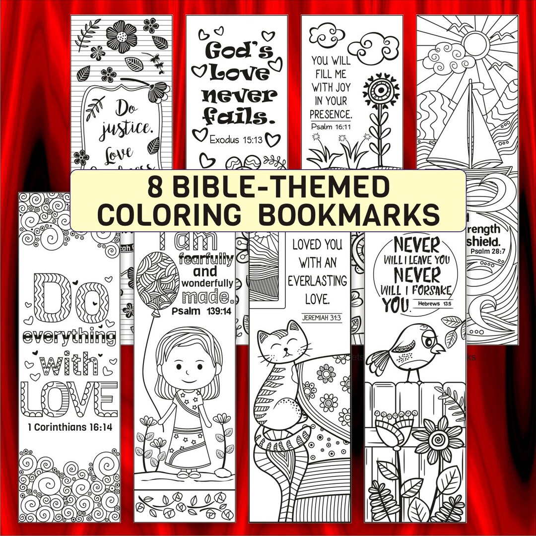 Bible Verse Coloring Bookmarks for Kids: Christian Scripture Art (PDF ...