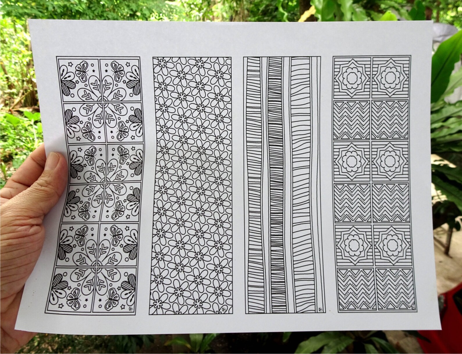 8 Coloring Bookmarks With Calming Patterns, Tessellation Designs ...