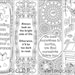 Coloring Bookmarks Seamless Patterns Calming Relaxing Doodles Line ...