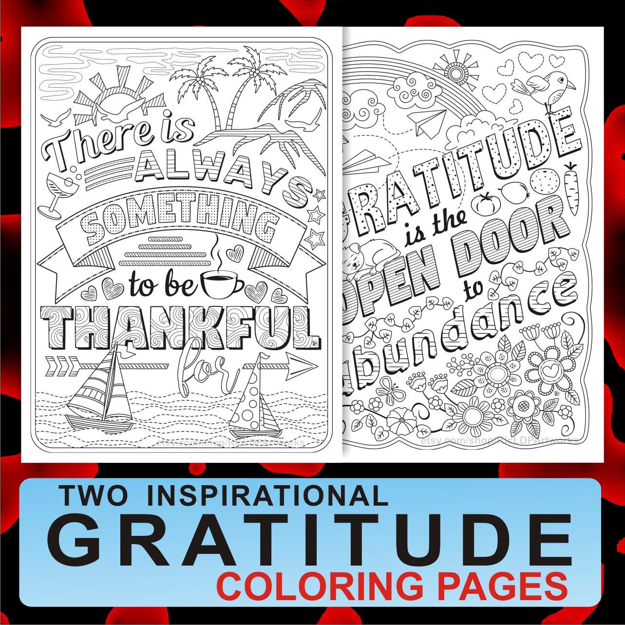 Two Inspirational Thanksgiving Coloring Pages for Kids and Adults ...