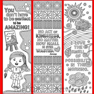 8 Delightful Coloring Bookmarks for Kids & Teens — Printable Fun ...