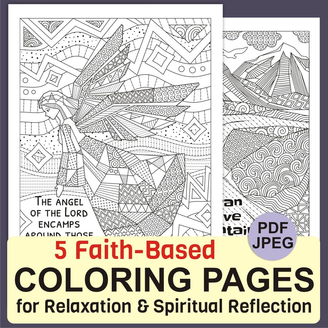 Meditative Coloring Pages – 5 Printable Bible Verse Artwork for Mindful ...