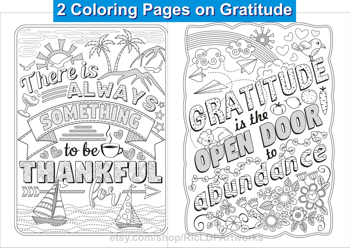 Two Inspirational Thanksgiving Coloring Pages for Kids and Adults ...