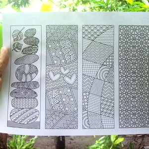 8-pack Zen Doodle Bookmarks for Mindfulness Coloring – Printable Line ...