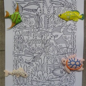 Just Keep Swimming Motivational Coloring Page for All Ages – Printable ...