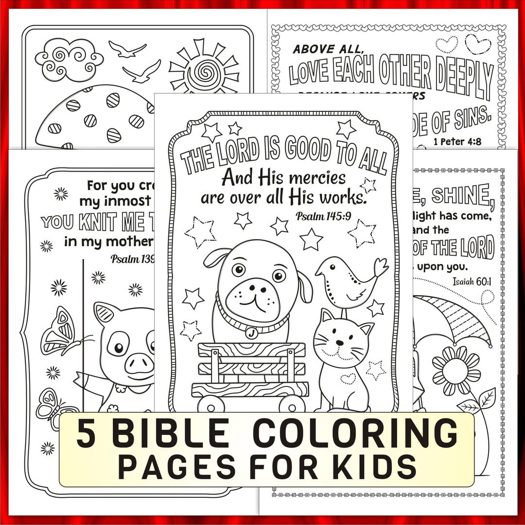 Bible Verse Coloring Pages for Kids: Animal Theme (PDF & JPEG) - Etsy
