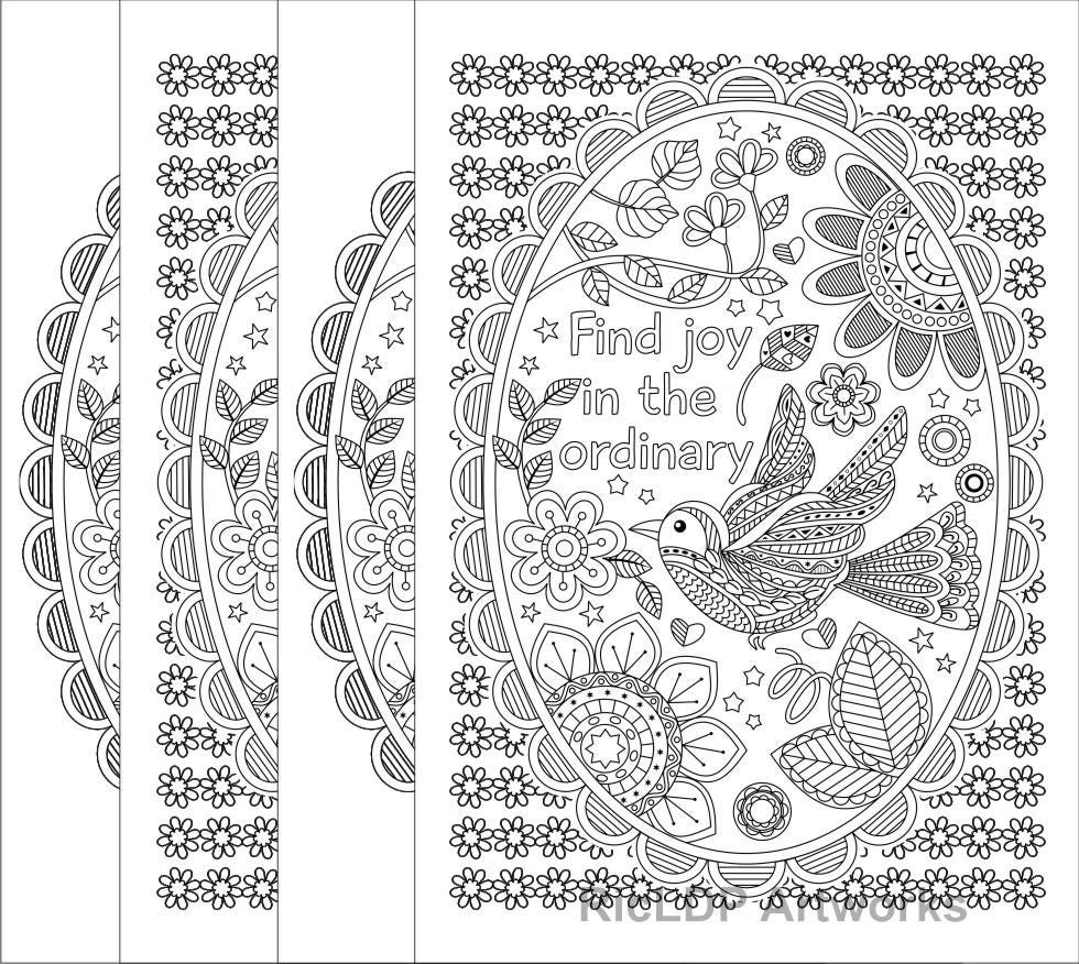 Motivational Zen Doodle Coloring Pages: Find Joy (printable PDF/JPEG ...
