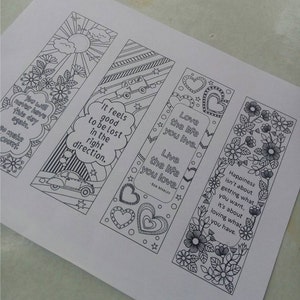 Inspirational Quote Coloring Bookmarks: Zen Doodle Markers (PDF & JPEG ...