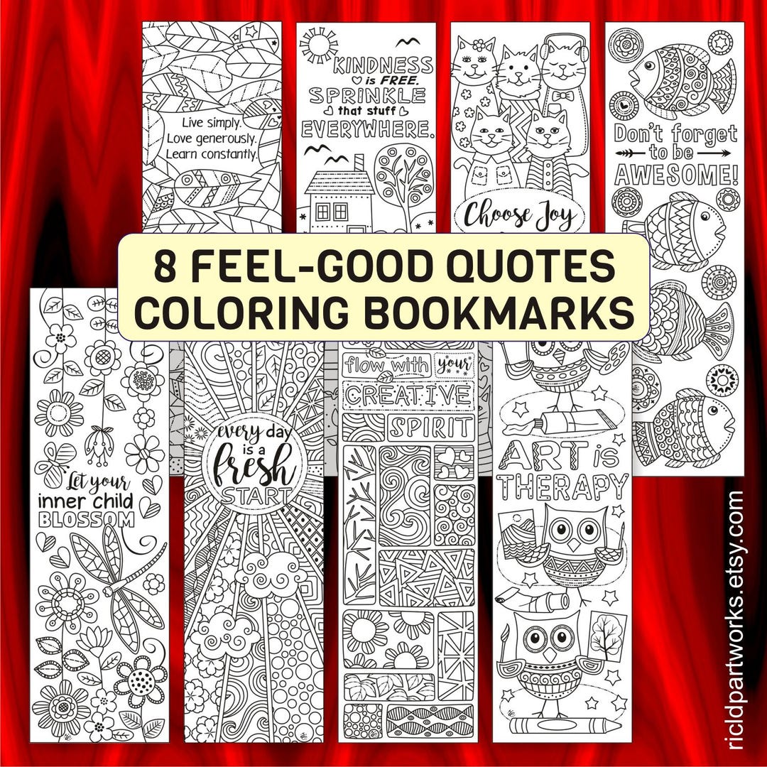 Uplifting Animal Zen Doodle Coloring Bookmarks: Printable Set (PDF/JPEG ...