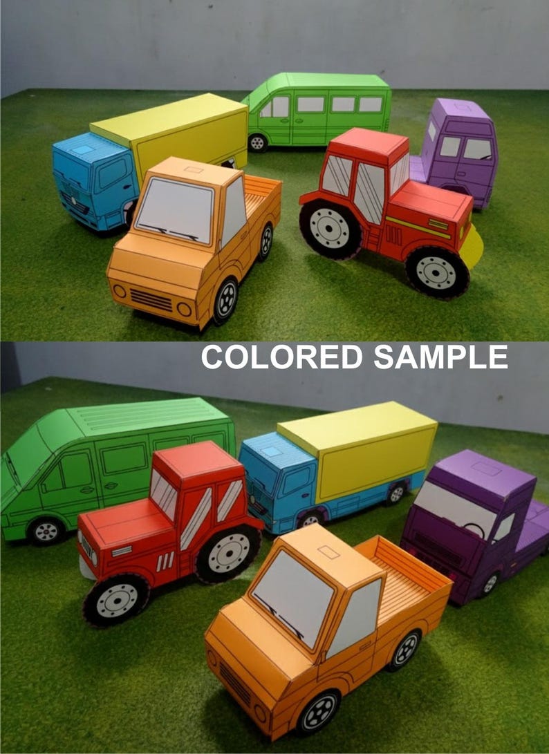 Printable 3D Paper Vehicles Craft Kit – Kids Transportation Activity ...