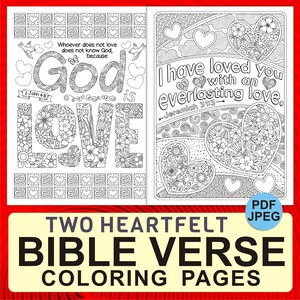 2 Printable Bible Verse Coloring Pages for Kids & Adults, 1 John 4 Gods ...