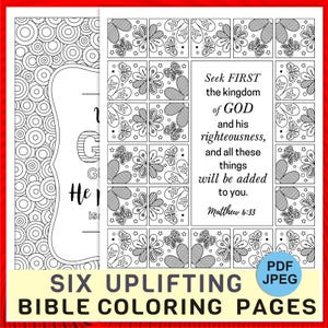 6 Bible Verse Coloring Pages: Mindful Tessellation Art (PDF, JPEG) - Etsy