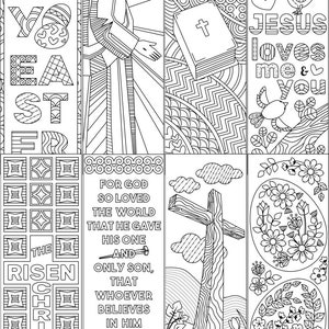 8 Coloring Bookmarks for Easter set 2 Christian Doodles Kids Sunday ...