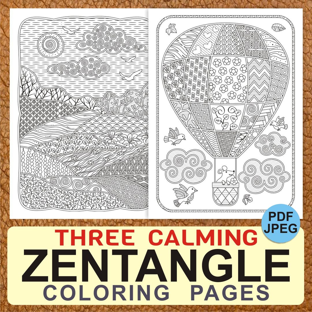Three Calming Coloring Pages for Mindfulness Coloring & Relaxation ...
