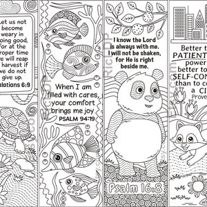 Animal Doodles Bible Verse Bookmarks: Scripture Coloring Art (PDF/JPEG ...