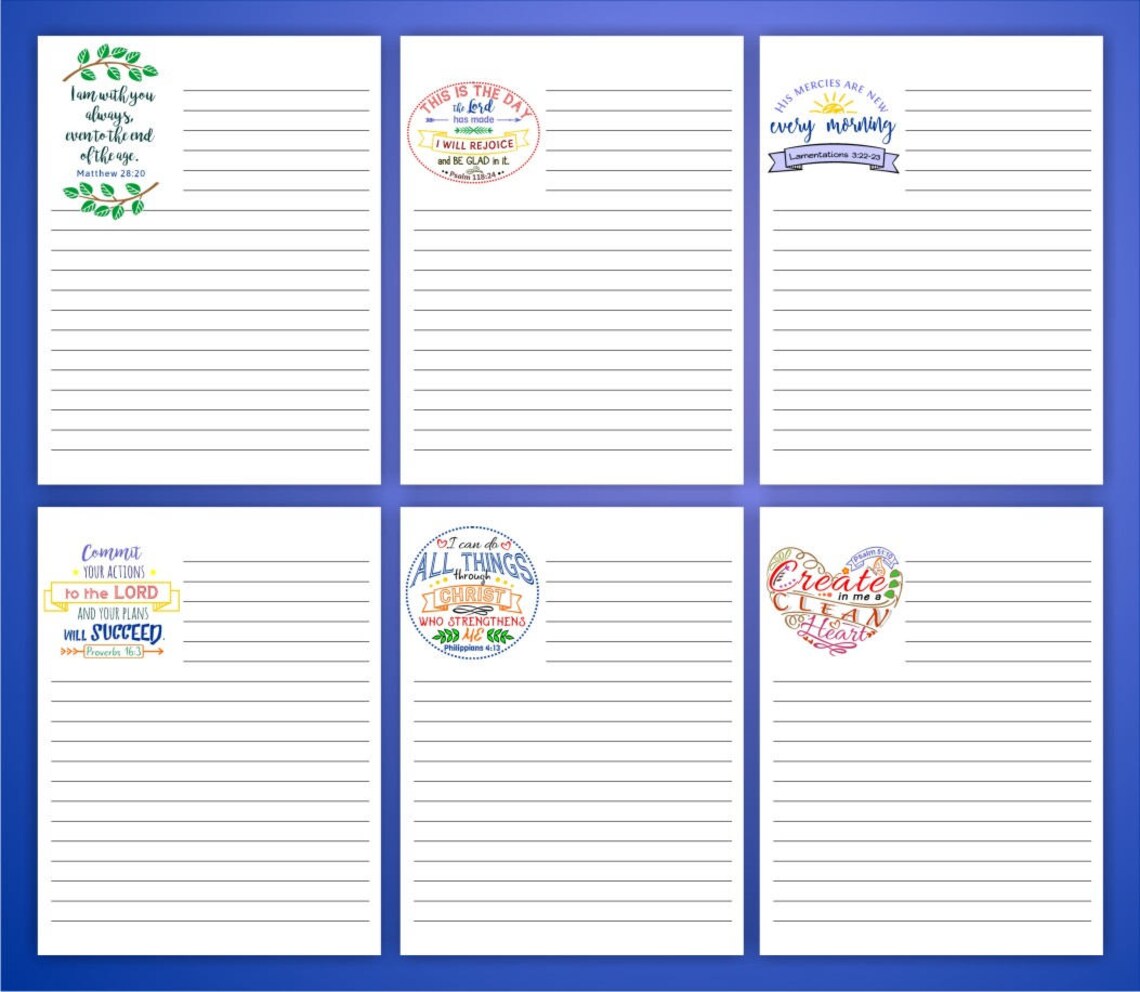 12 Bible Verse Notepad Templates – Printable Faith-inspired Designs for ...
