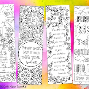 Christian Coloring Bookmarks: Bible Verse Art, Zen Doodles (PDF & JPEG ...