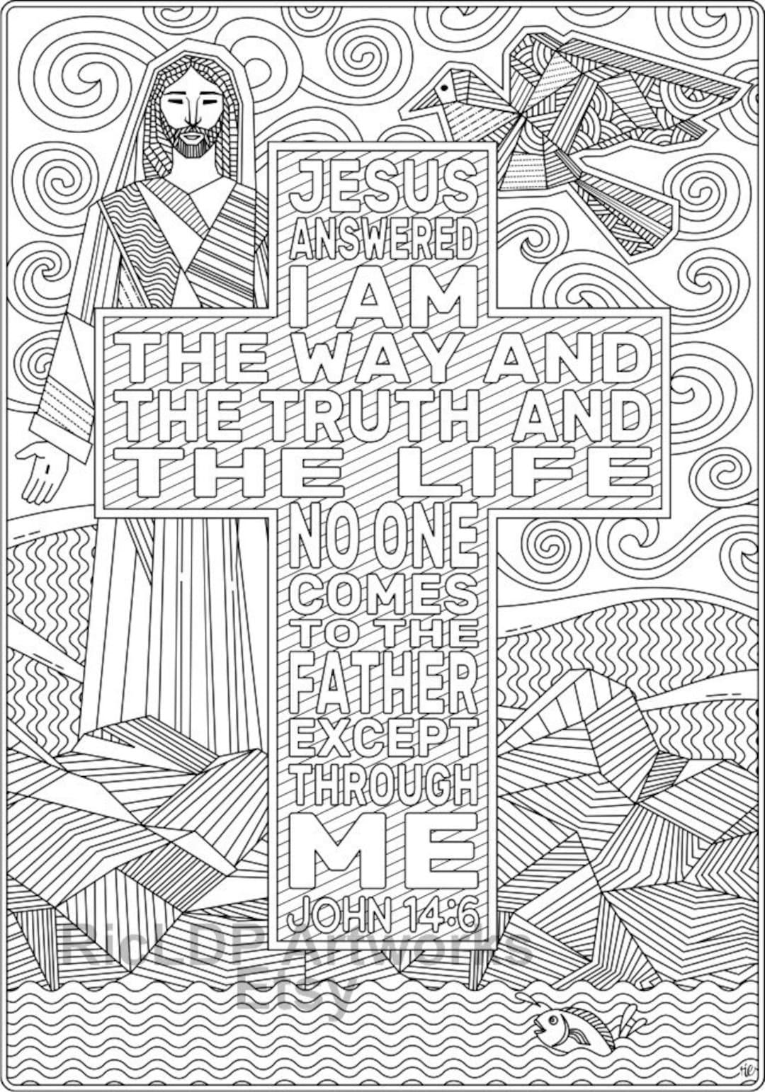 2 Coloring Pages From John Bible Coloring Sheets John 1 4 and 14 6 I Am ...