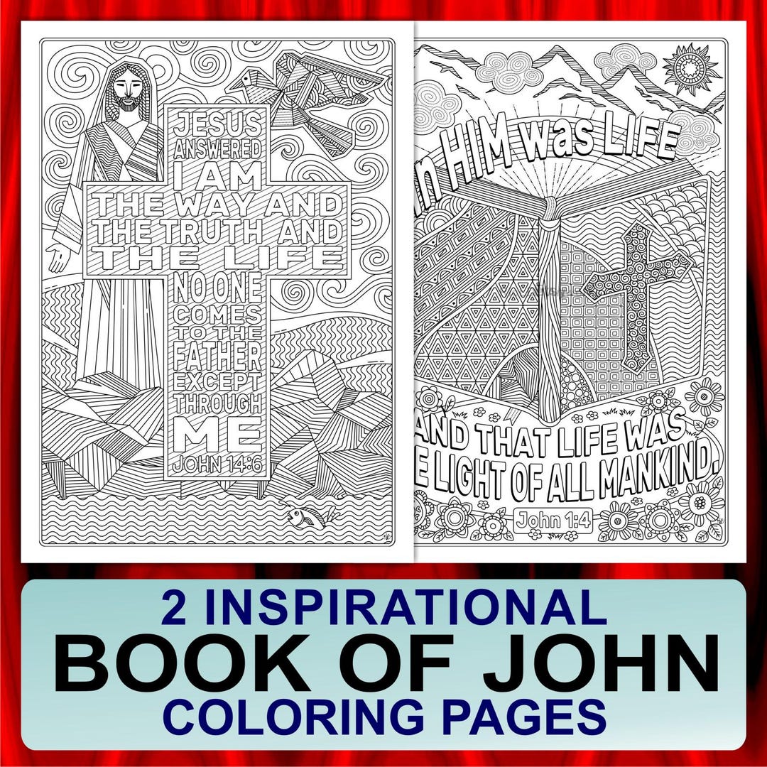 2 Printable Bible Coloring Pages From the Book of John, I Am the Way ...