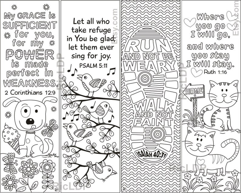 Printable Bible Bookmarks to Color Isaiah 40 31 Matthew 19 26 All ...