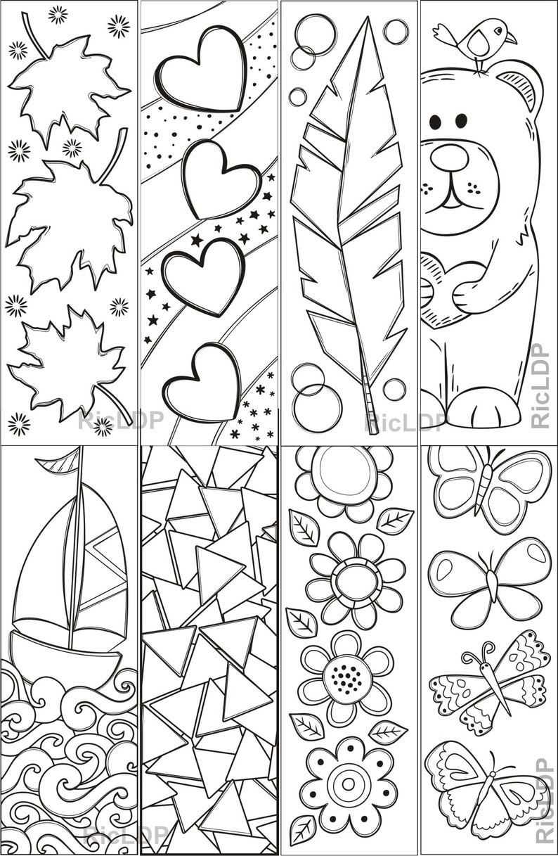 8-pack Zen Doodle Bookmark Designs – Printable DIY Vintage-style ...