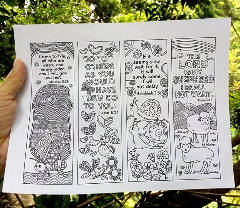 Animal Doodles Coloring Bookmarks: Bible Verses for Kids (PDF & JPEG ...
