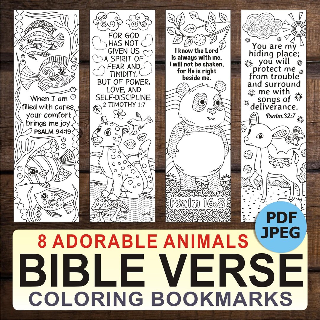 8 Colorable Bible Verse Bookmarks With Adorable Animal Designs ...
