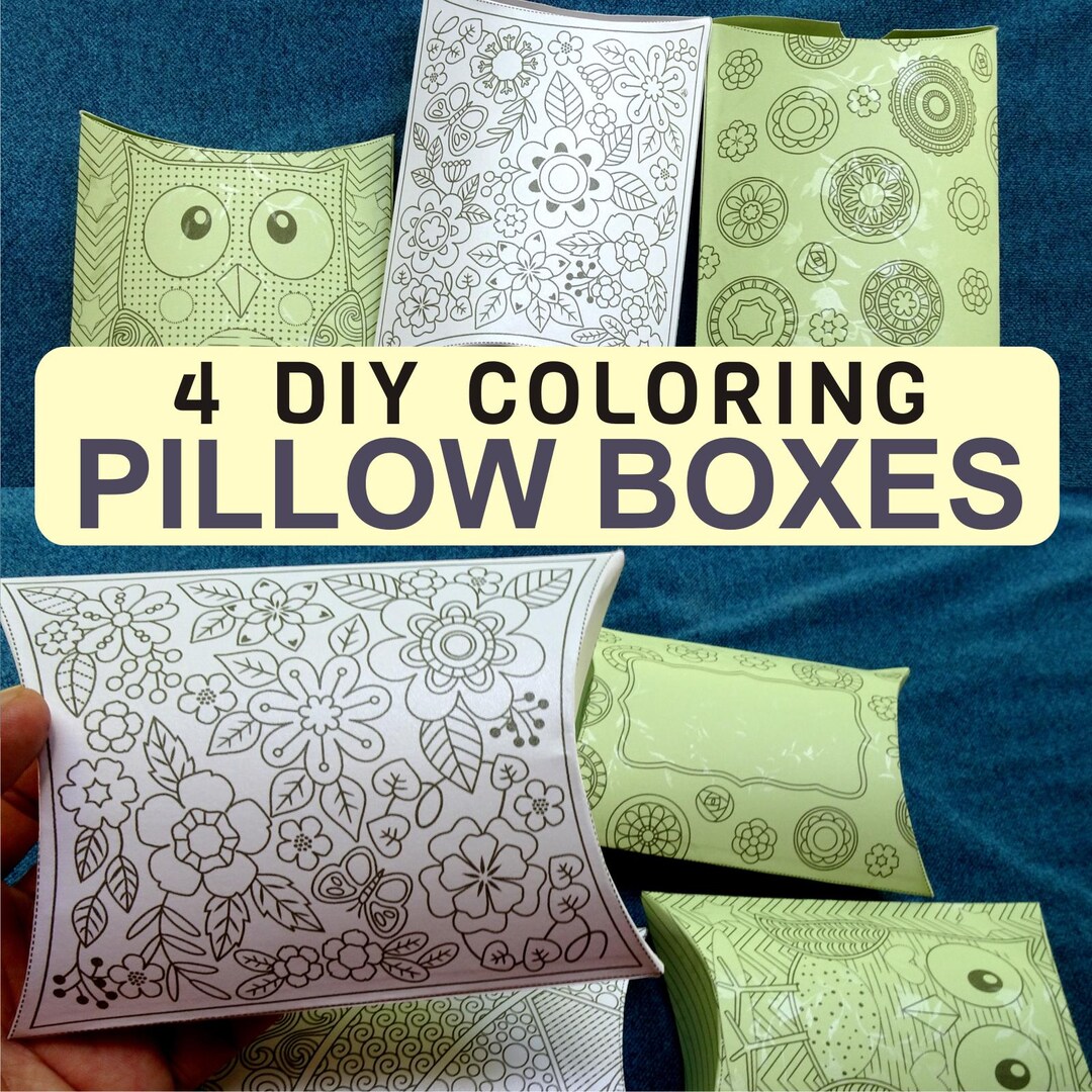 4 Printable Gift Box Templates, DIY Party Favor Box, Floral Leaf ...