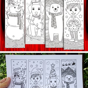 Printable Christmas Coloring Bookmarks for Kids, Winter Season ...