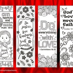 Bible Verse Coloring Bookmarks for Kids: Christian Scripture Art (PDF ...