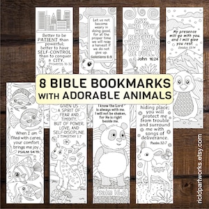 Animal Doodles Bible Verse Bookmarks: Scripture Coloring Art (PDF/JPEG ...