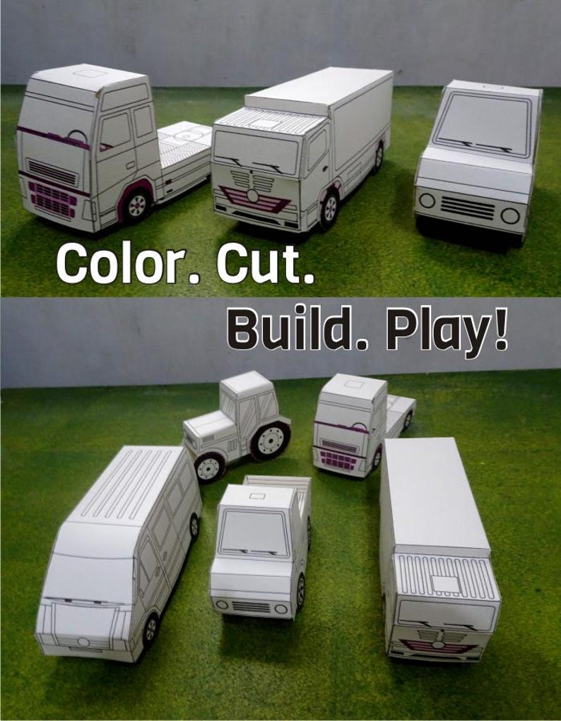 Printable 3D Paper Vehicles Craft Kit – Kids Transportation Activity ...