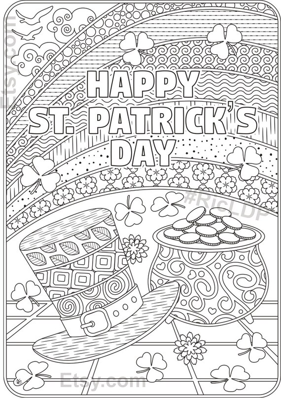 Pot Of Gold Rainbow Coloring Page
