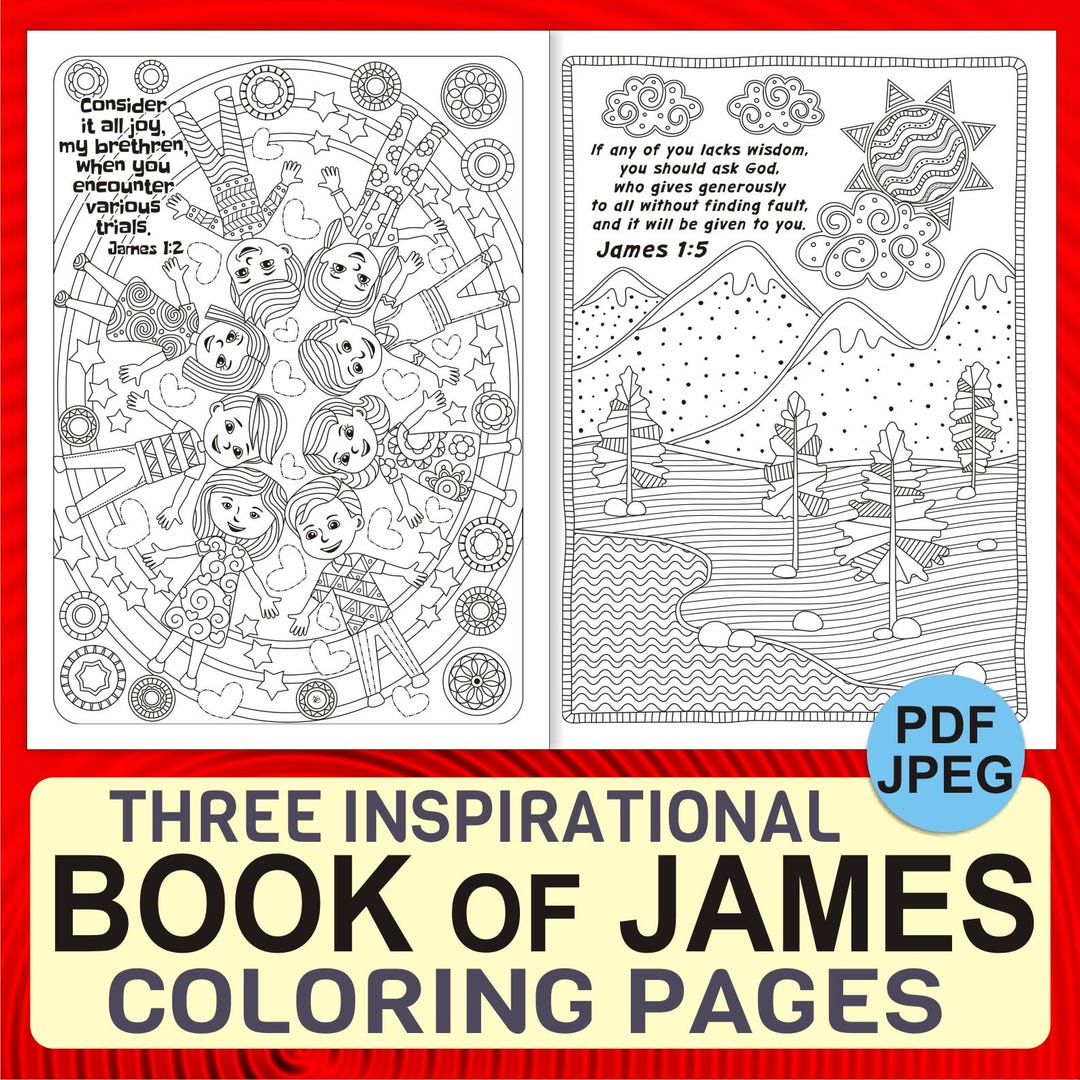 Book of James Coloring Pages: Nature-inspired Bible Verse Art (PDF/JPEG ...