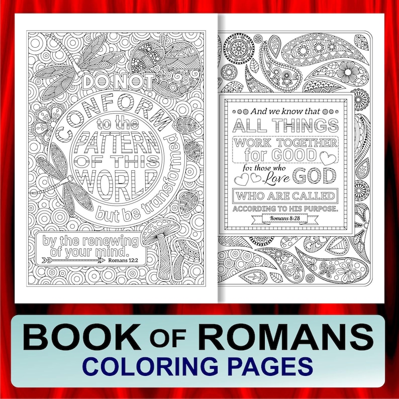 Two Bible Coloring Pages From Book of Romans – Printable Zen Doodle ...
