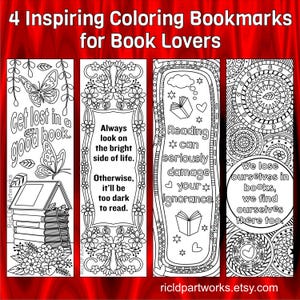 Coloring Bookmarks: Motivational Reading Quotes, Zen Art Doodles (PDF ...