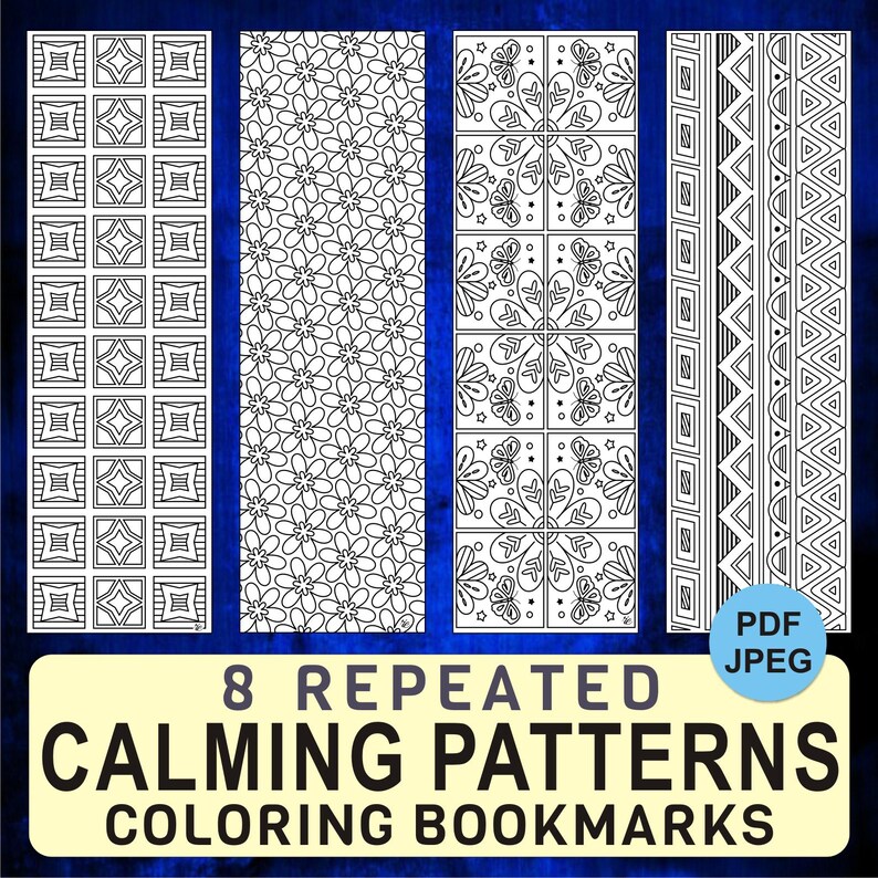 Mindfulness Coloring Bookmarks: Calming Zen Doodles, 8-pack (PDF & JPEG ...