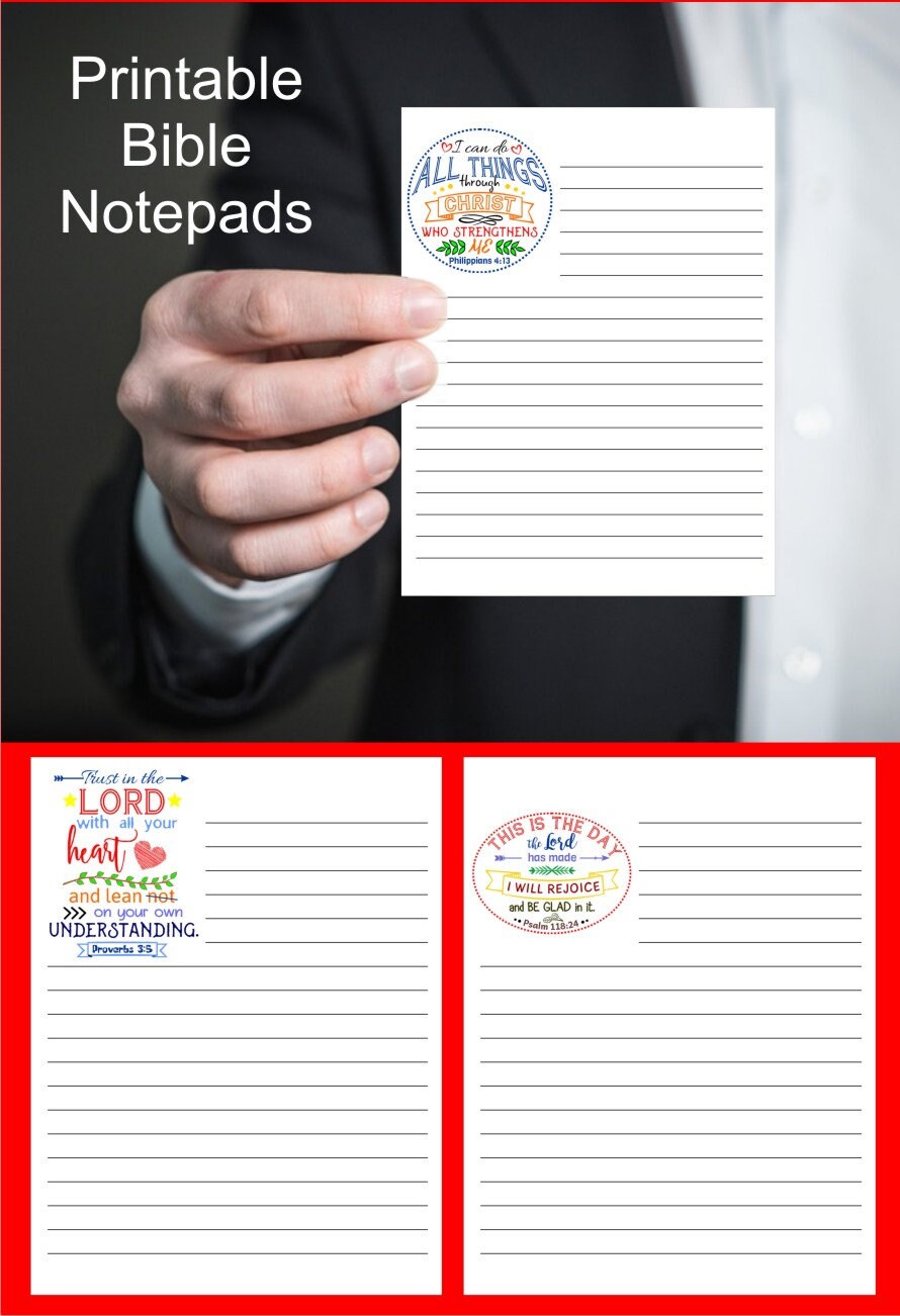 12 Bible Verse Notepad Templates – Printable Faith-inspired Designs for ...