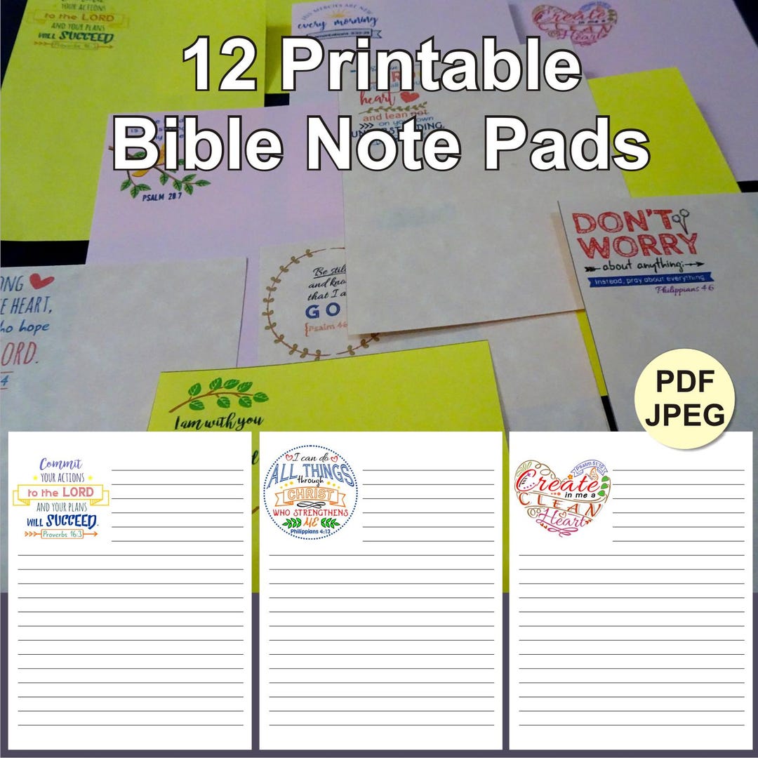 12 Bible Verse Notepad Templates – Printable Faith-inspired Designs for ...